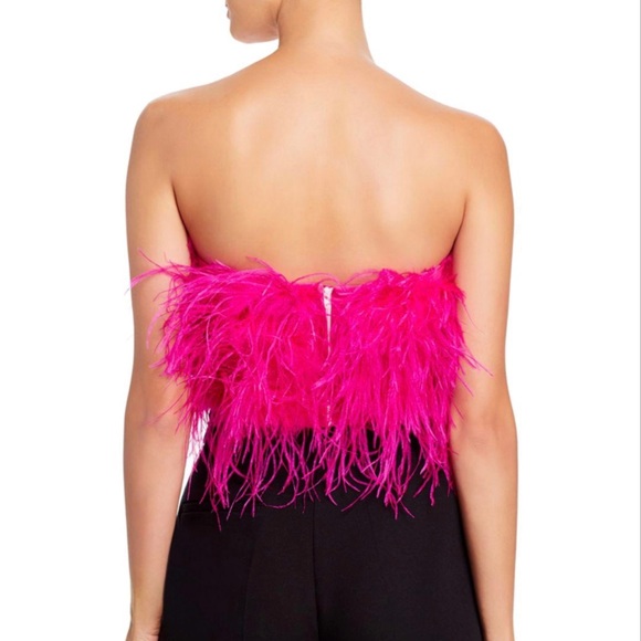 Bardot | Tops | Bardot Pink Feather Bustier Top | Poshmark